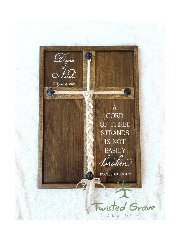 A Cord of Three Strands unity ceremony braided cord cross | Etsy