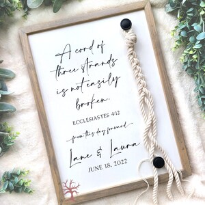 A Cord of Three Strands Unity Ceremony Side Braid Unity Cord Sign With ...