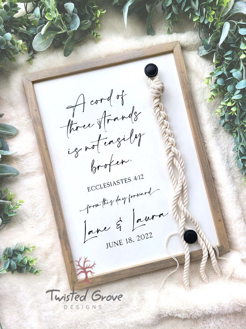 A Cord of Three Strands Unity Ceremony Side Braid Unity Cord - Etsy