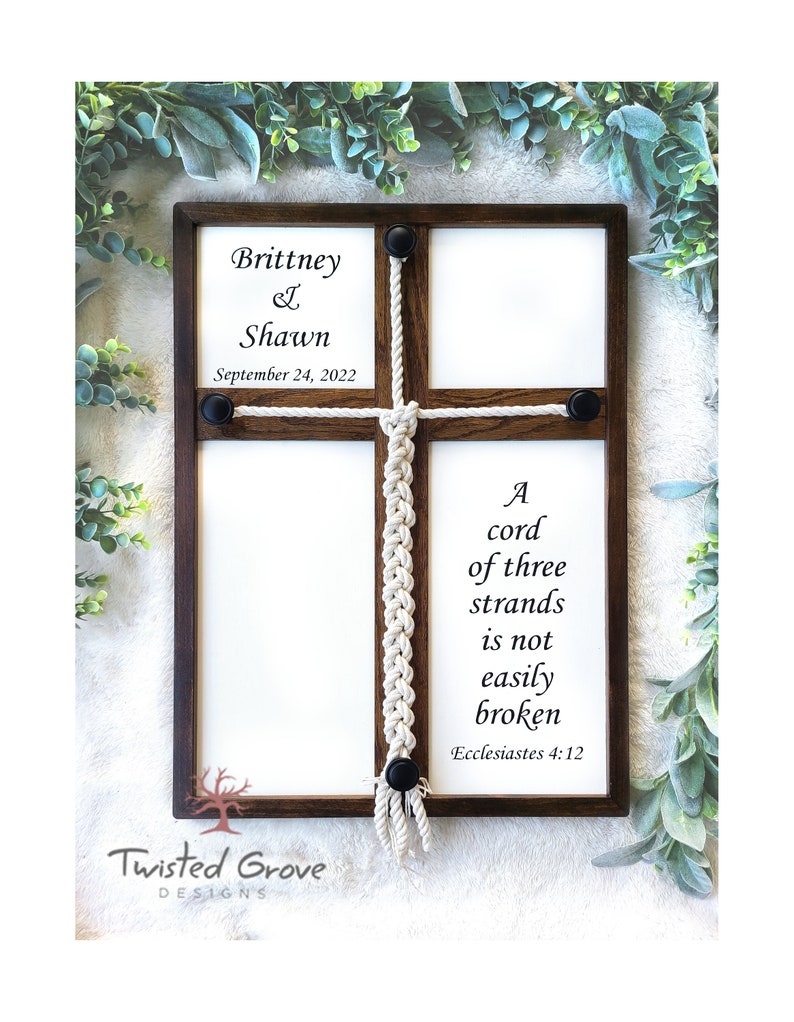 A Cord of Three Strands Unity Ceremony Braided Cord Cross Sign - Etsy