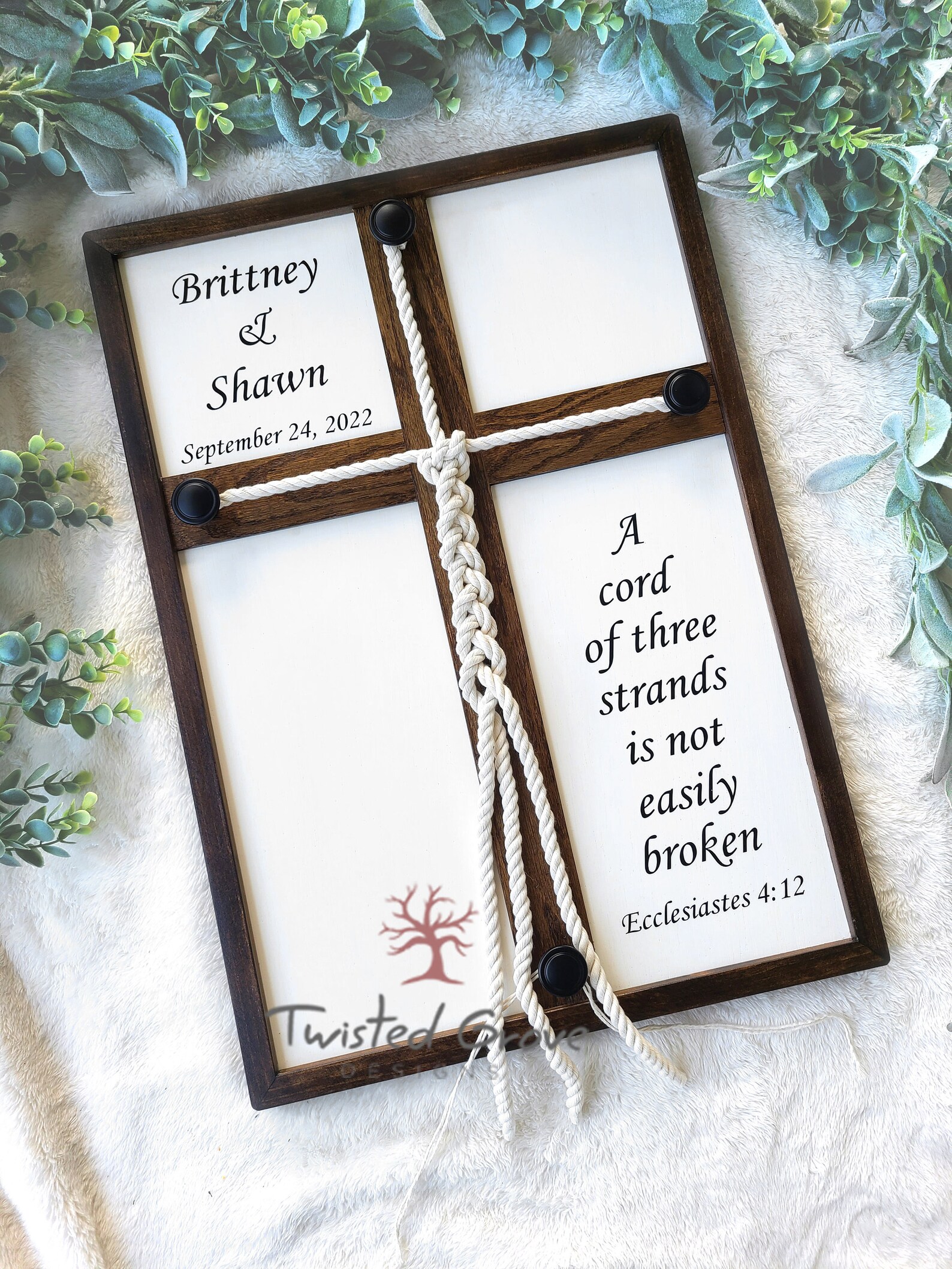 A Cord of Three Strands Unity Ceremony Braided Cord Cross Sign - Etsy