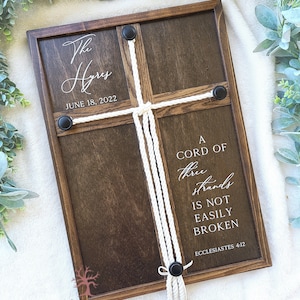 A Cord of Three Strands Unity Ceremony Braided Cord Cross Sign With ...