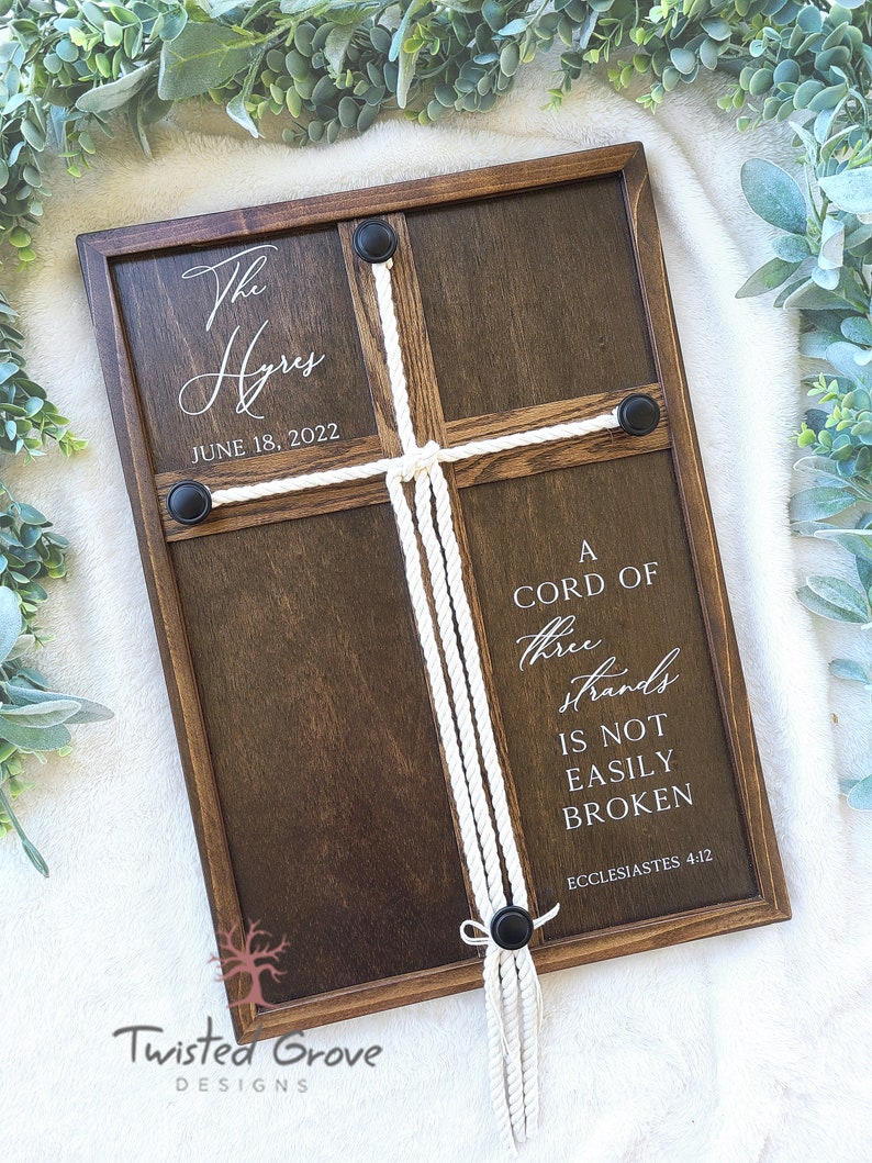 A Cord of Three Strands Unity Ceremony Braided Cord Cross Sign - Etsy