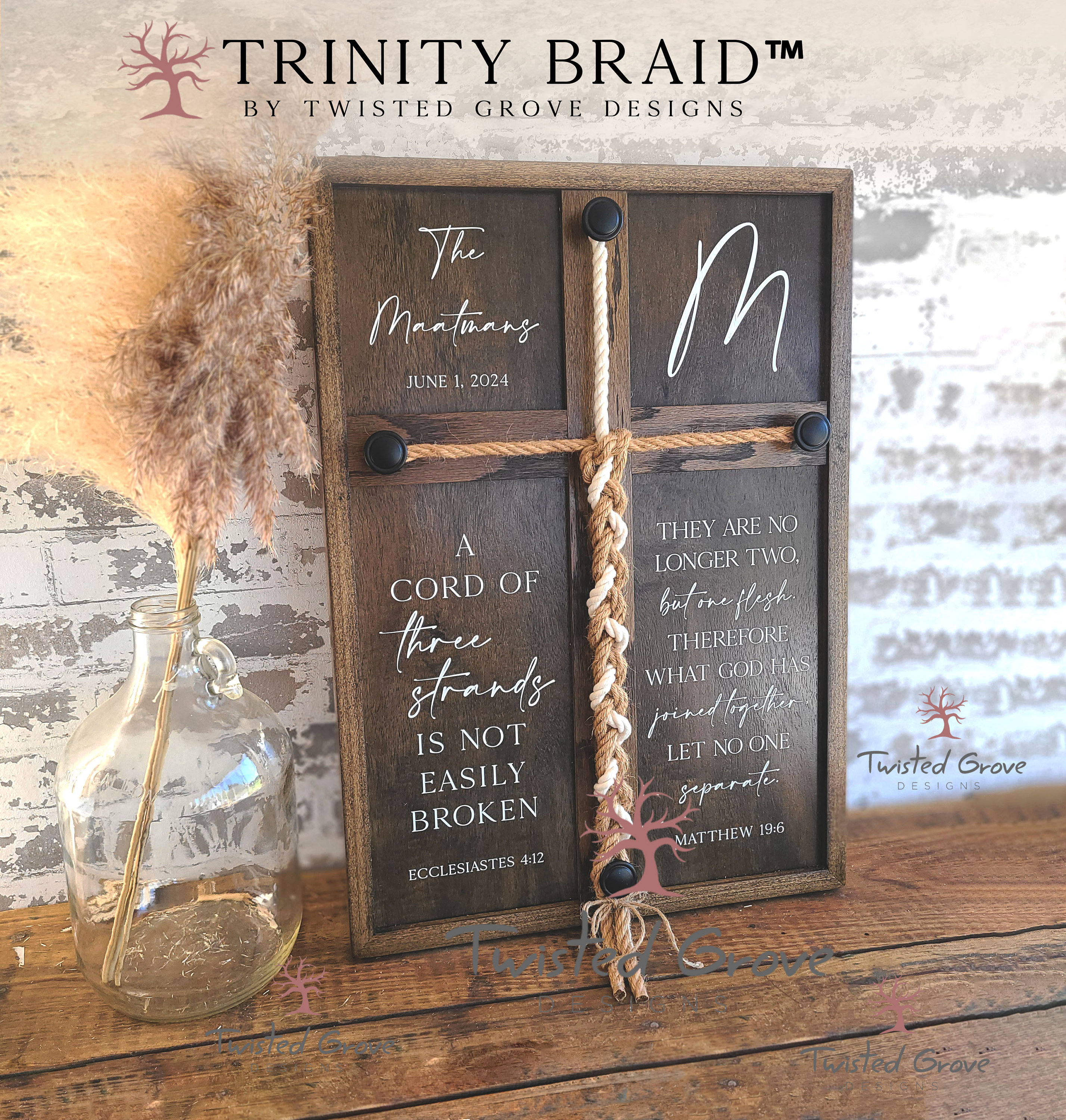 Personalized Trinity Braid Ceremony Unity Sign, Wedding, Anniversary ...