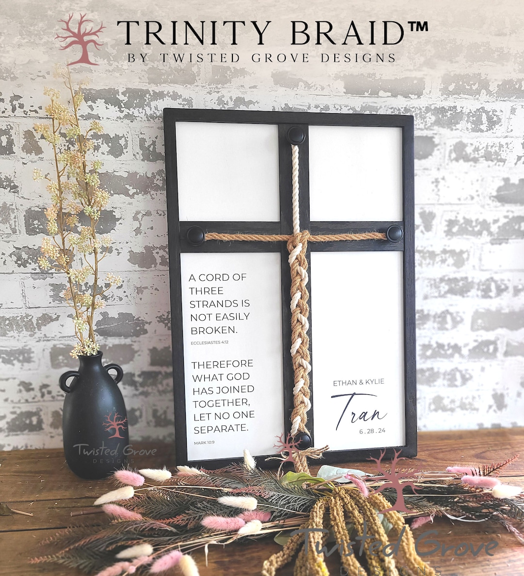 Cord of Three Custom Trinity Braid – Personalized Wedding Decor, Unity ...