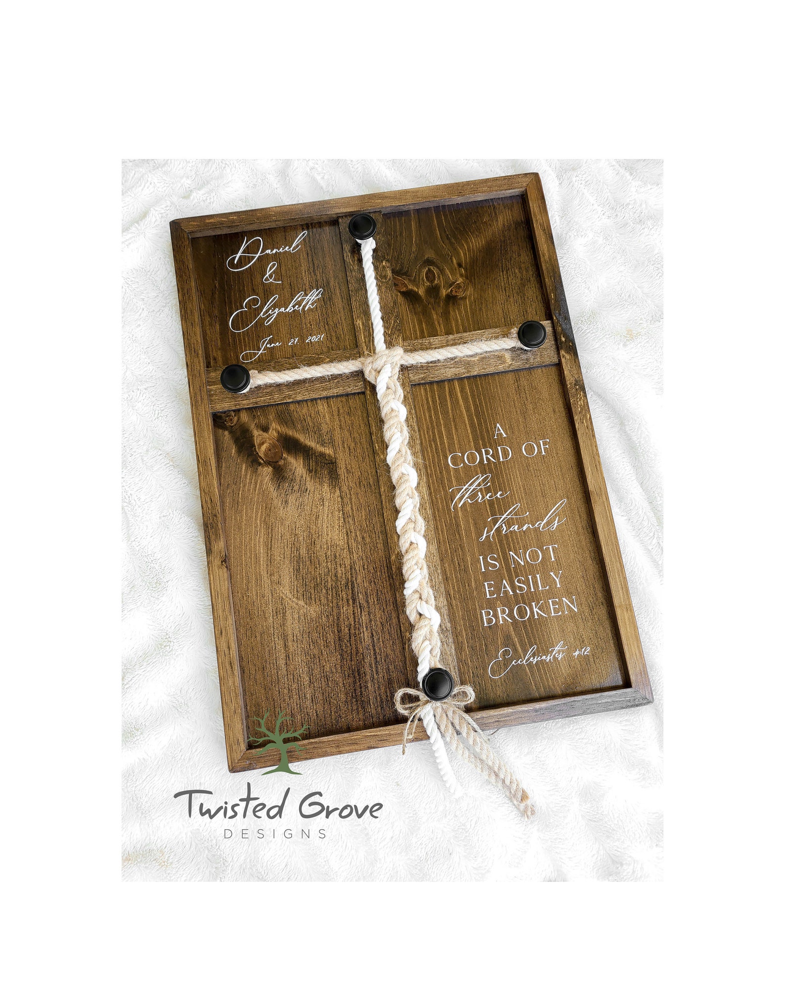 A Cord of Three Strands unity ceremony braided jute and cotton | Etsy