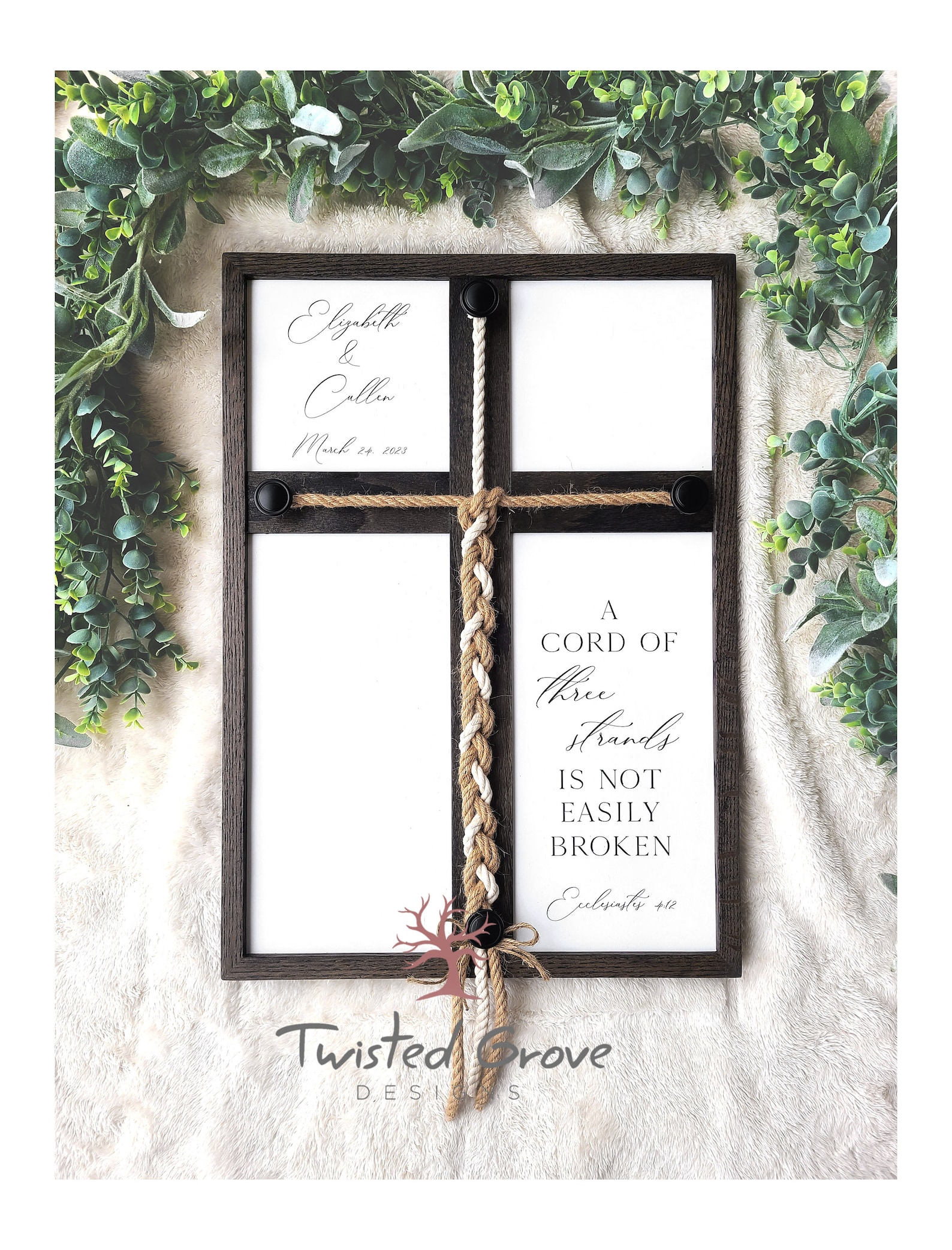 A Cord of Three Strands Unity Ceremony Braided Cord Cross Sign With ...