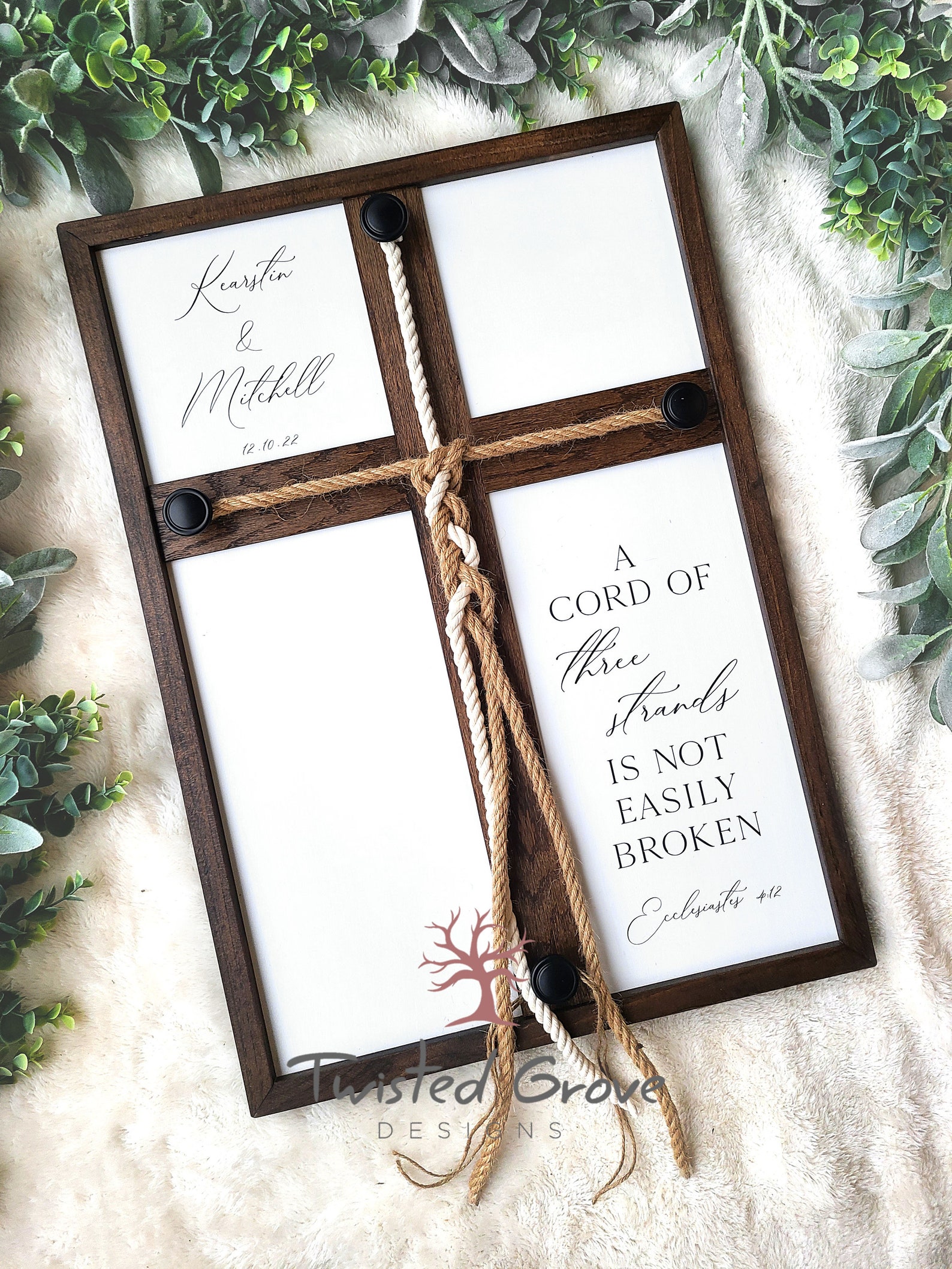 A Cord of Three Strands Unity Ceremony Braided Cord Cross Sign With ...