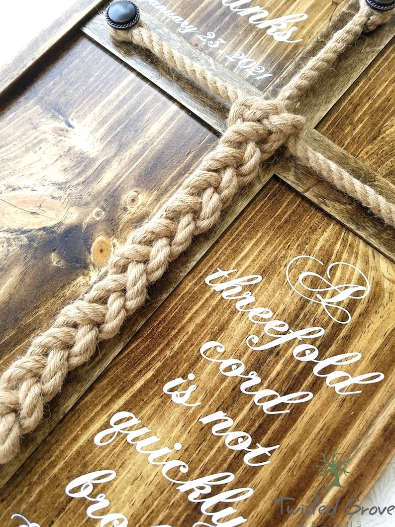 KJV | A Threefold Cord is Not Quickly Broken Rustic Unity Ceremony ...