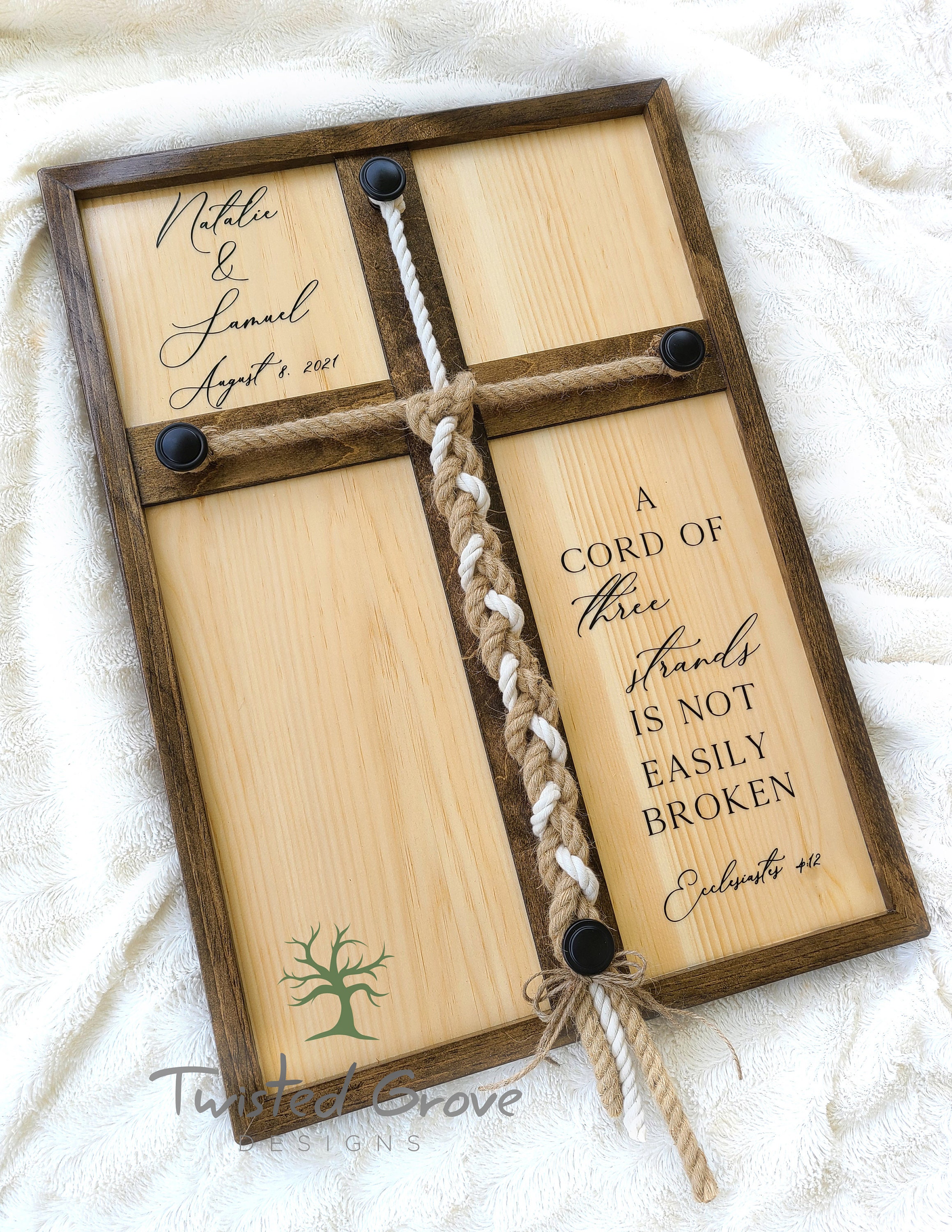 A Cord of Three Strands Unity Ceremony Braided Cord Cross Sign With ...