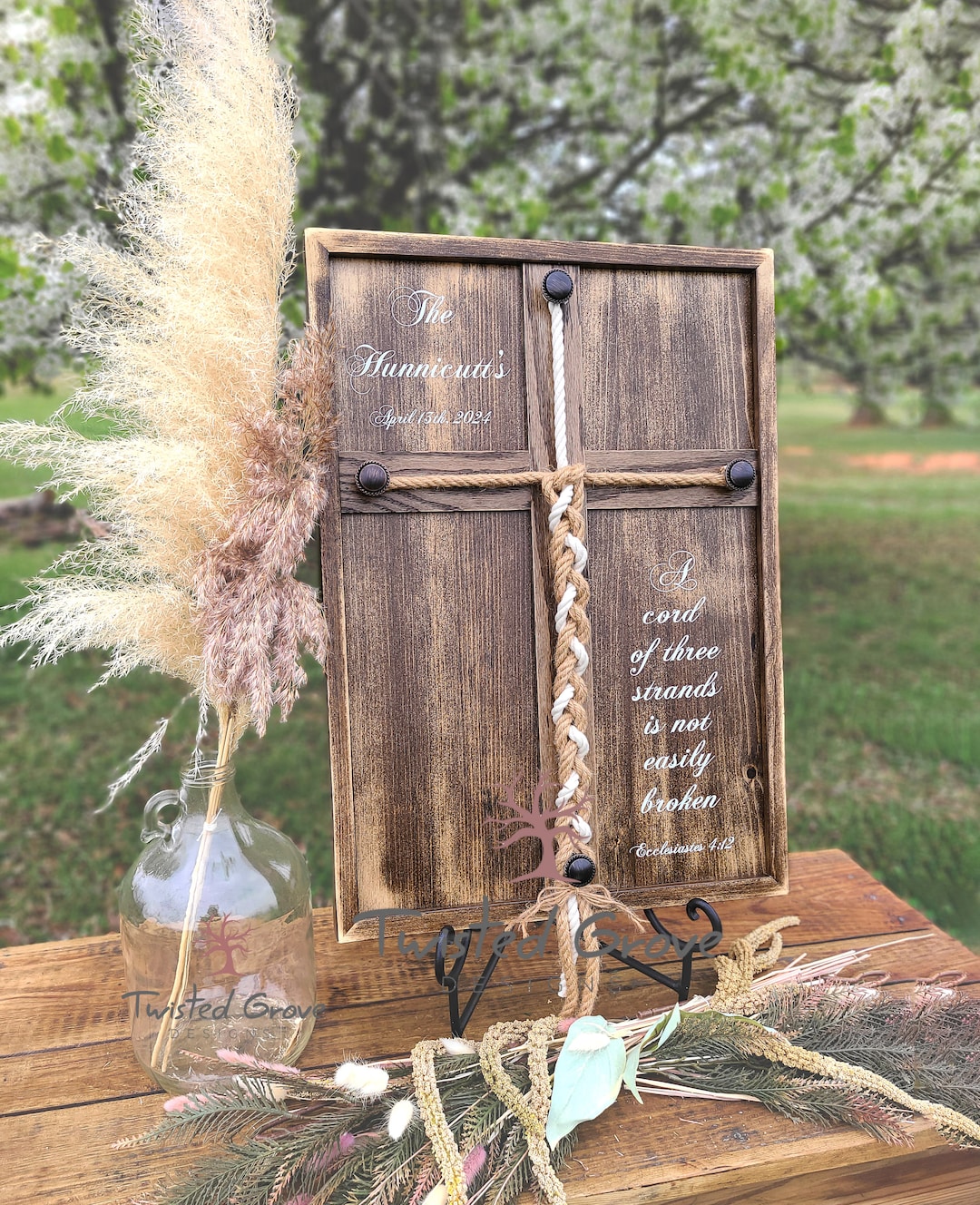 A Cord of Three Strands Rustic Western Wooden Unity Ceremony Braided ...