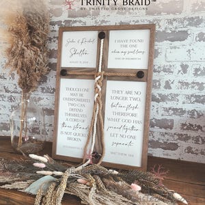 Personalized Trinity Braid Sign Unity Ceremony Decor, Wedding Cross ...
