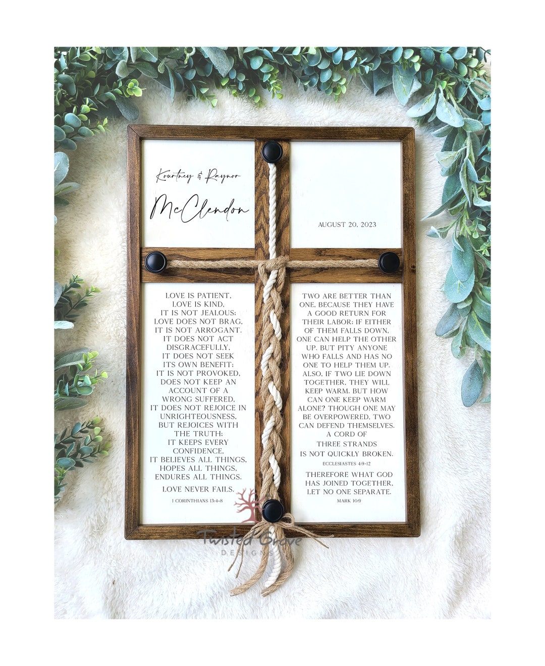 Custom Trinity Braid, Corinthians Love is Patient Love is Kind, A Cord ...