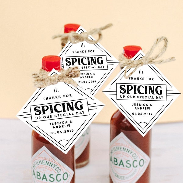 Hot Sauce Wedding Tag Favor Tags Printable Tags Gift - Etsy Canada