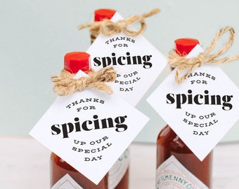 Hot Sauce Wedding Tag Favor Tags Printable Tags Gift Tags 2x2 Tags ...