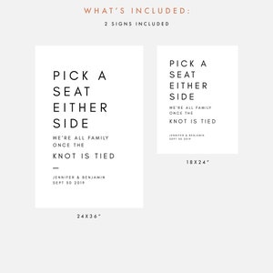 Pick a Seat Not a Side Sign - Modern - Minimal - Choose a Seat Either ...