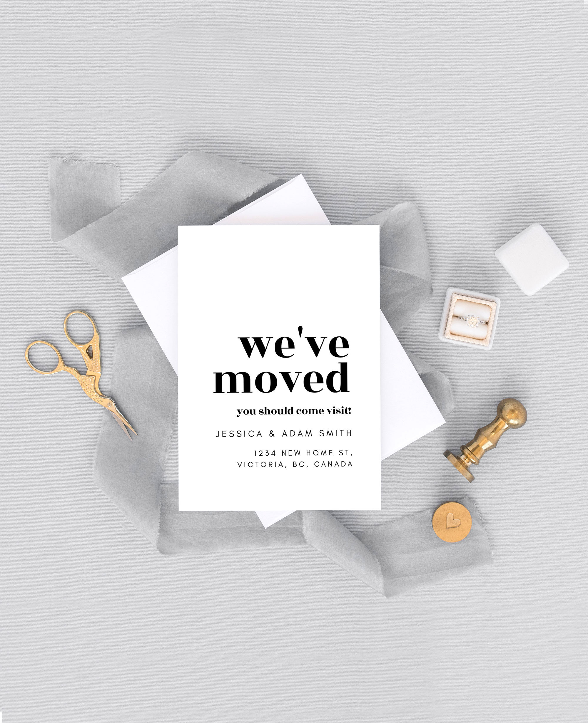 Moving Announcement - Template - We Moved - New Home Card - Change of ...