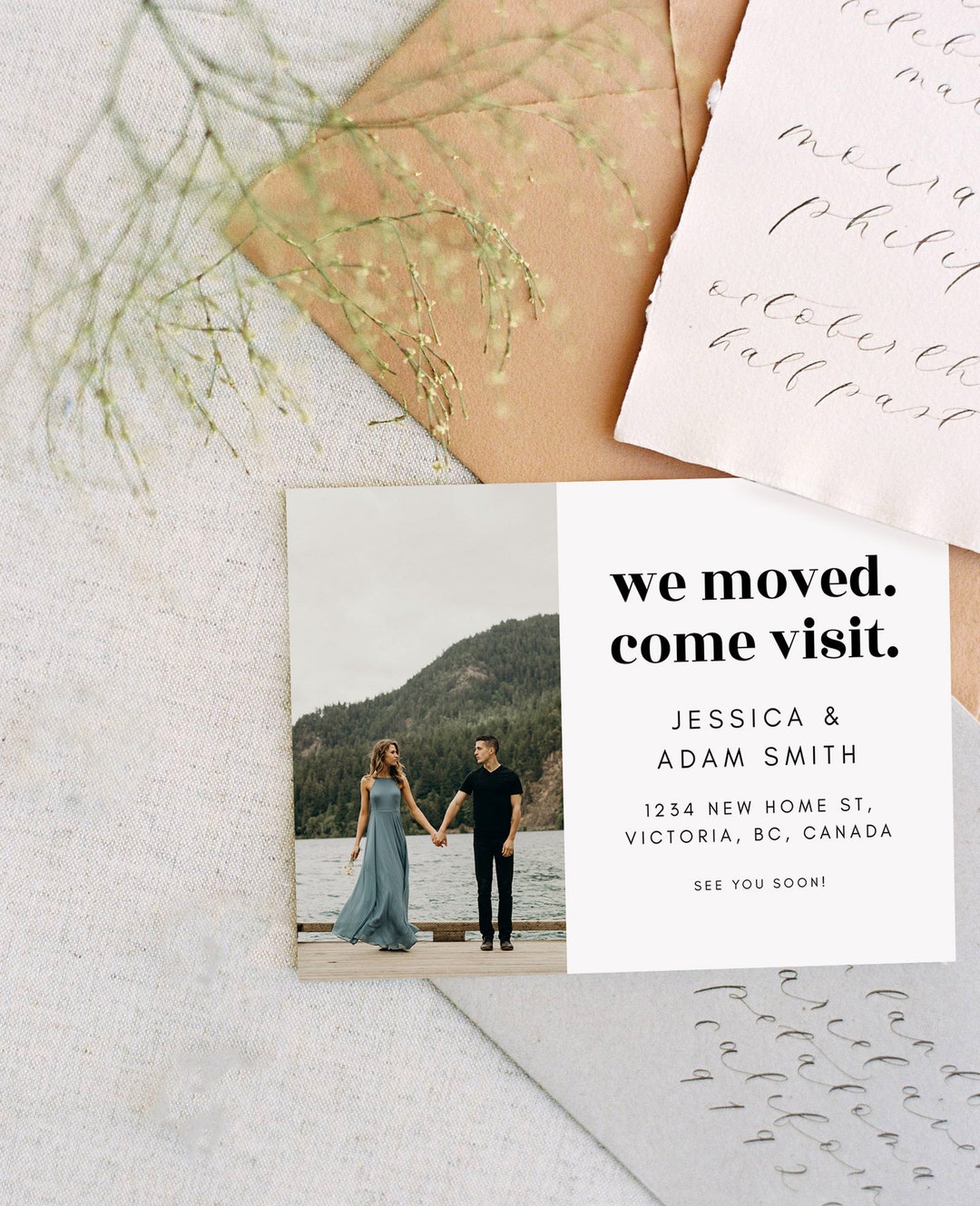 Moving Announcement - Photo - Template - We Moved - New Home Card ...