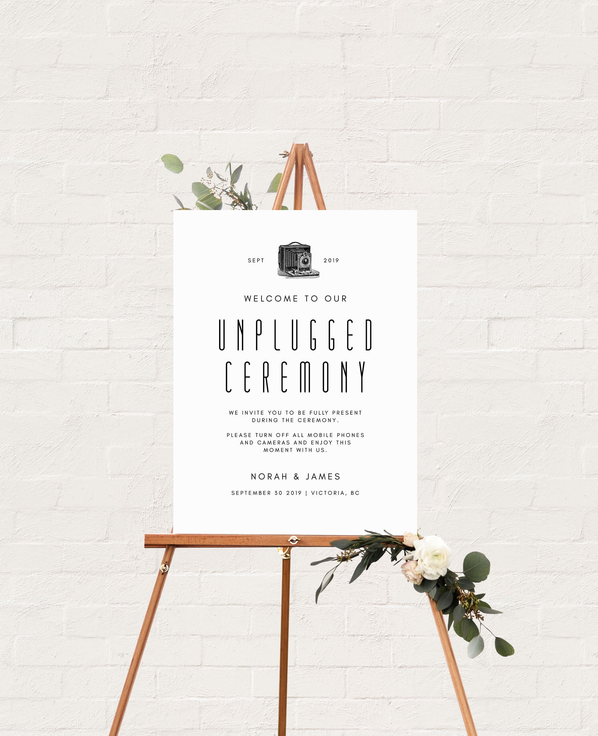 Unplugged Ceremony Sign - Art Deco Wedding Sign - Unplugged Sign ...
