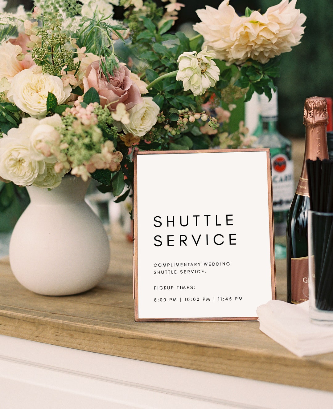 Shuttle Service Sign Modern Wedding Shuttle Sign Shuttle Sign Wedding ...