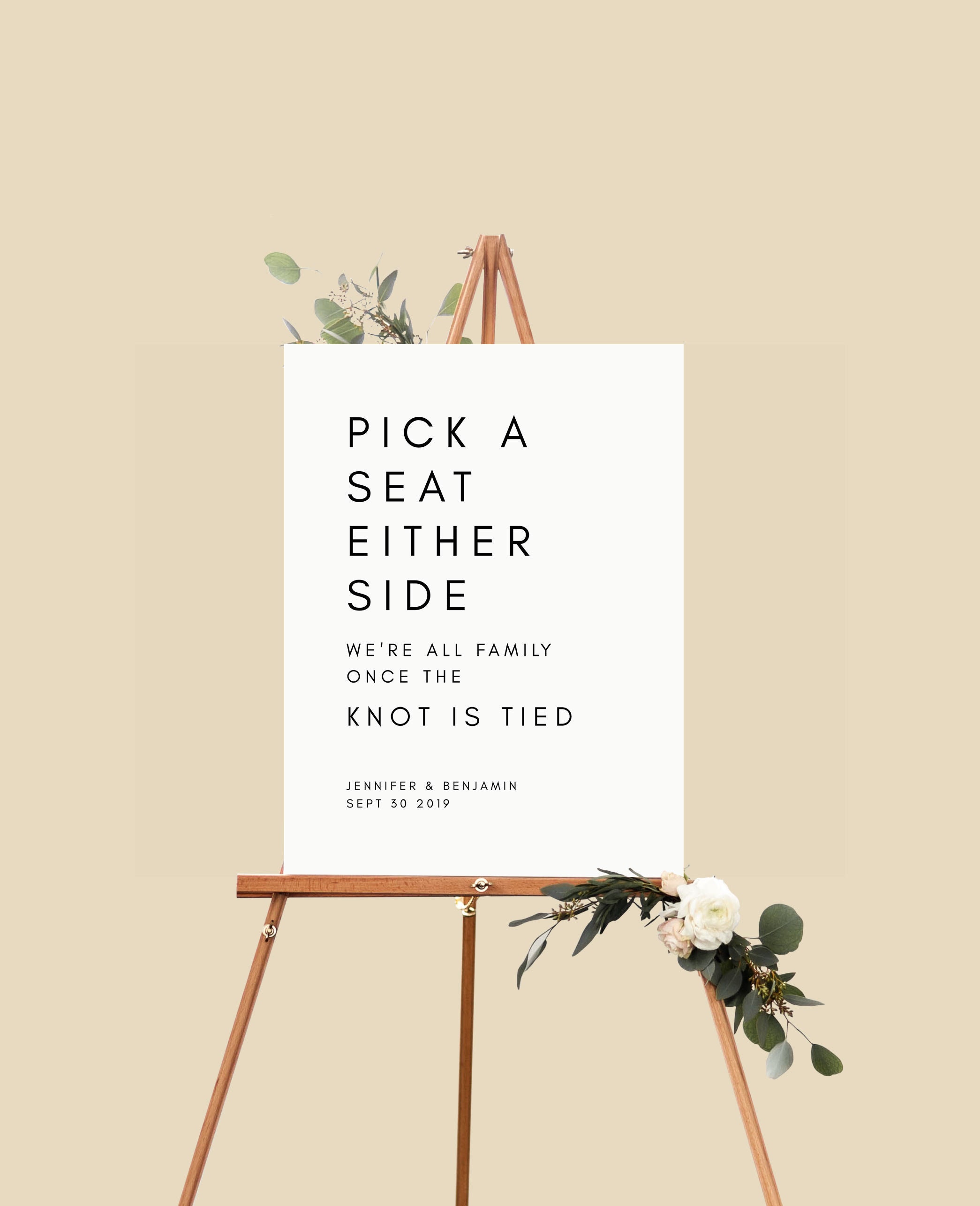 Pick a Seat Not a Side Sign Modern Minimal Choose a Seat - Etsy