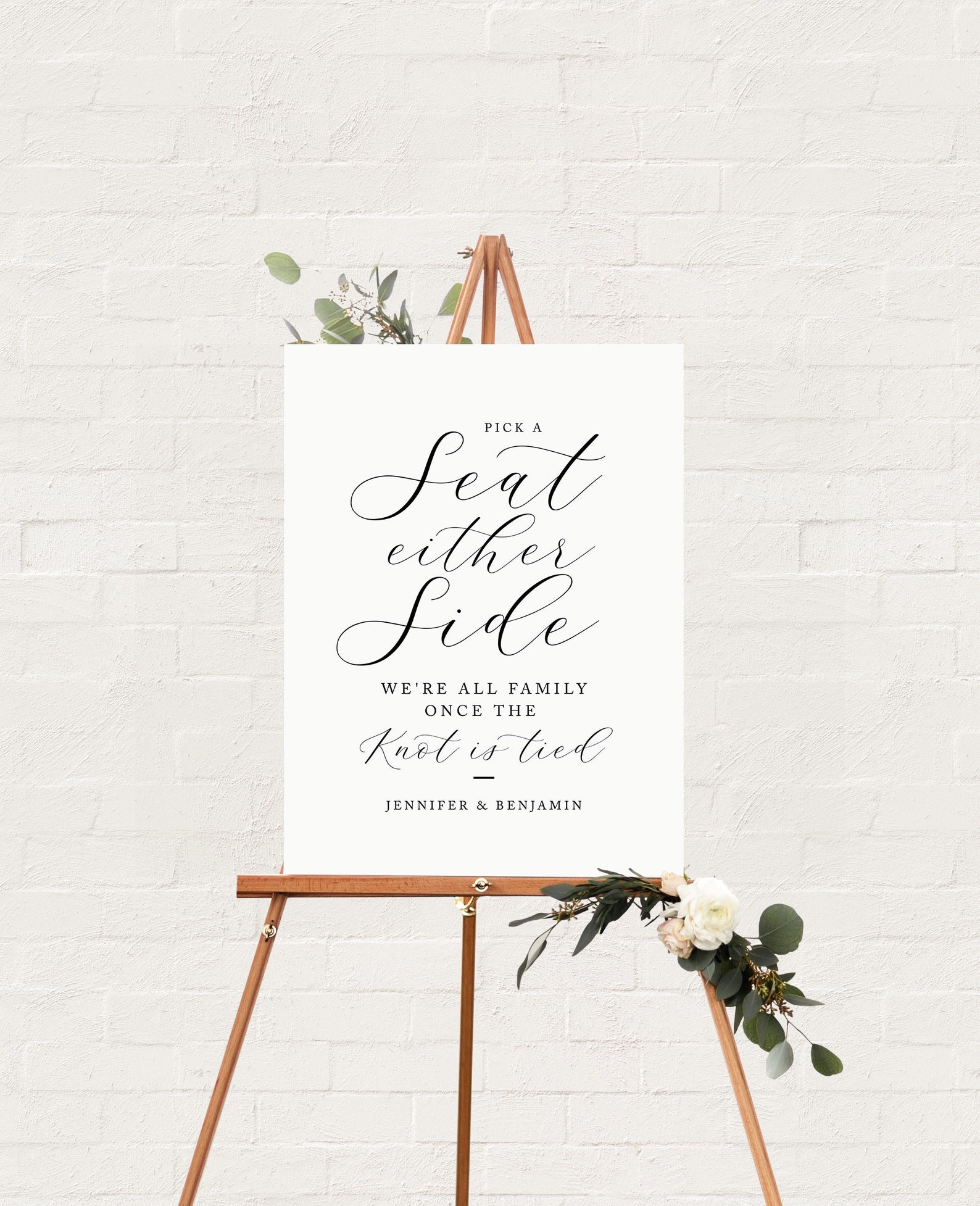 Pick a Seat Not a Side Sign - Choose a Seat Either Side - Wedding Sign ...