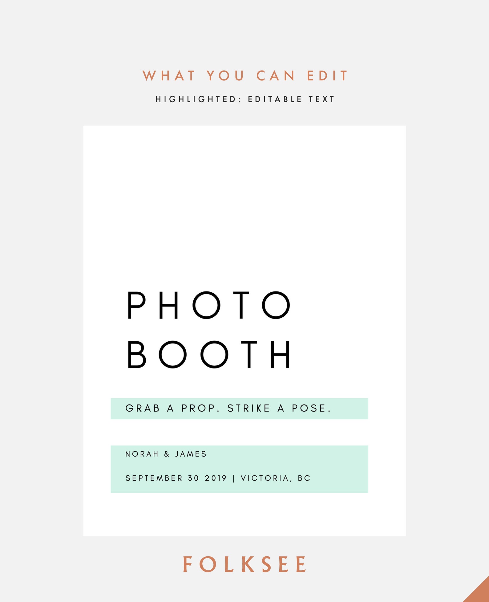 Wedding Photo Booth Sign - Modern - Wedding Photo Booth PDF - Reception ...