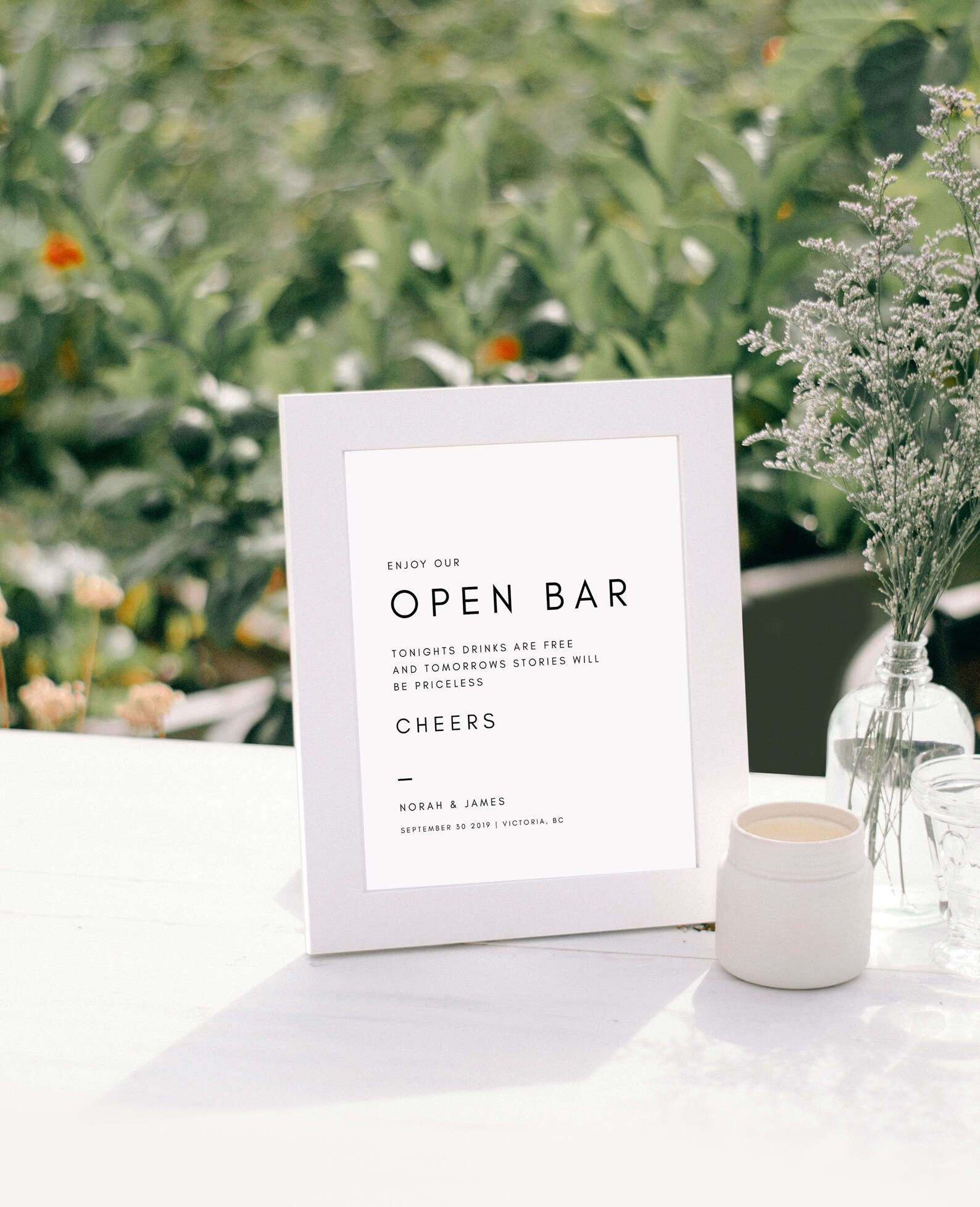 Open Bar Sign - Modern - Cocktail Sign - Wedding Bar Menu Sign - Bar ...