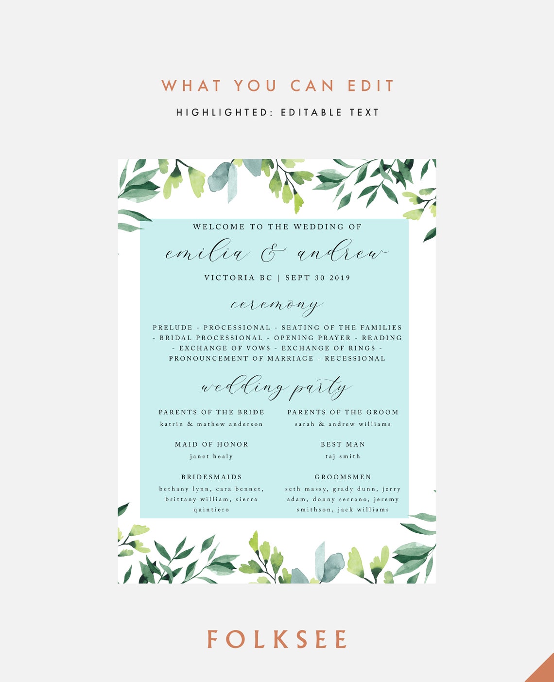 Wedding Program Sign Wedding Welcome Sign Wedding Ceremony - Etsy