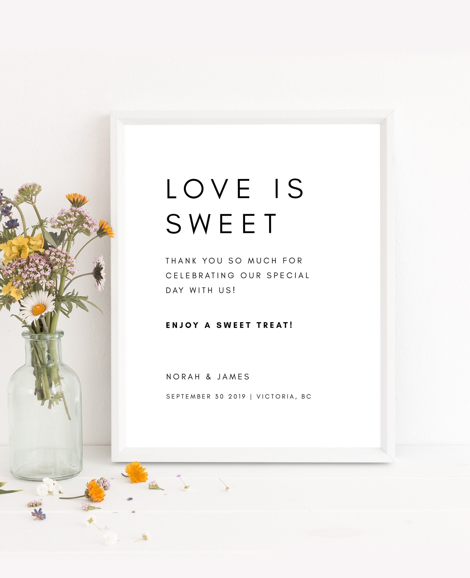 Modern Love is Sweet Sign - Take a Treat Sign - Dessert Table Sign ...