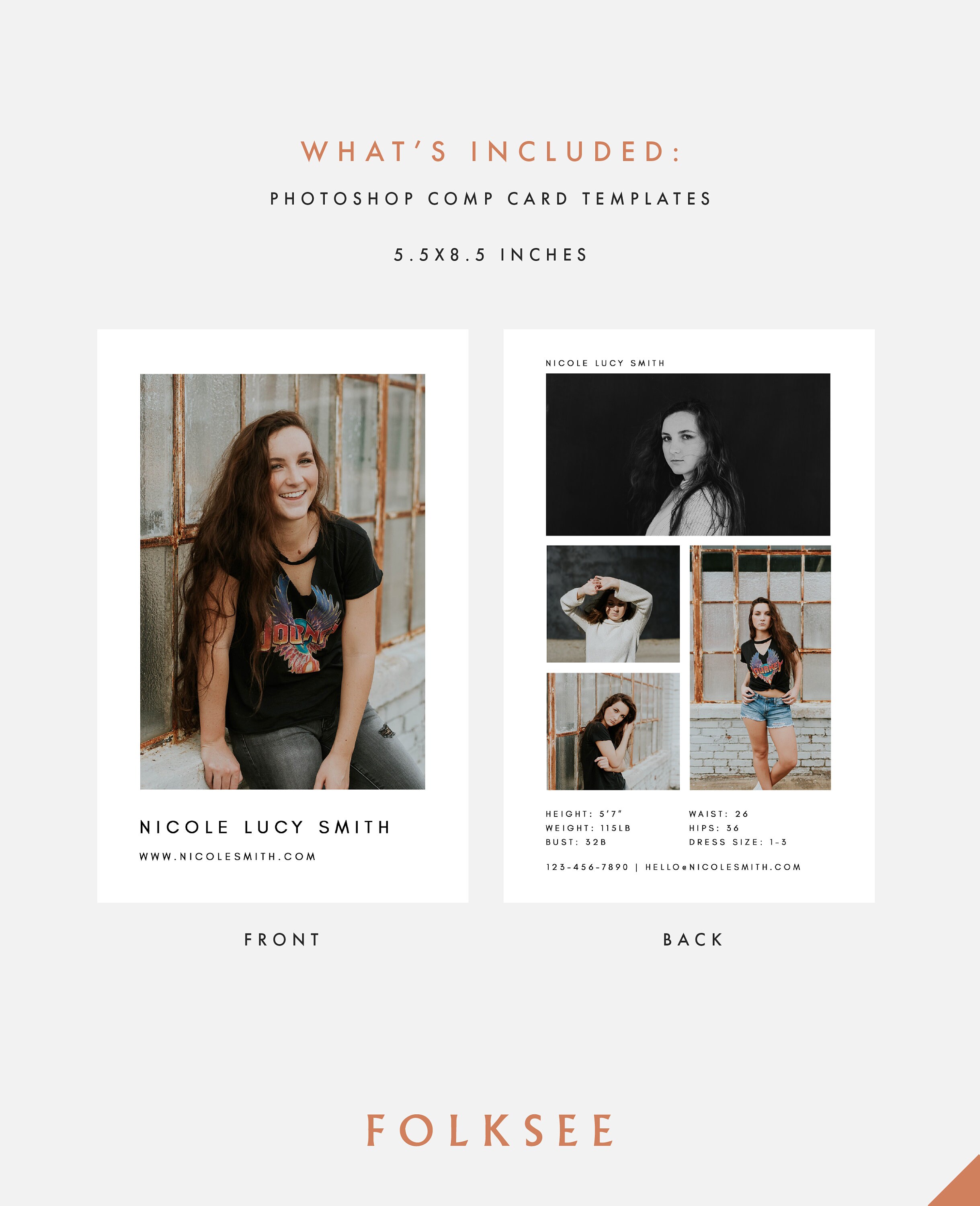 Comp Card Template - Modeling Comp Card - Fashion Comp Card - Zed Card ...