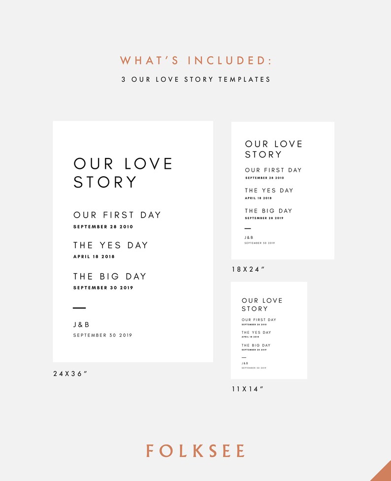 Modern Love Story Sign - Our Love Story - Timeline - Important Dates ...