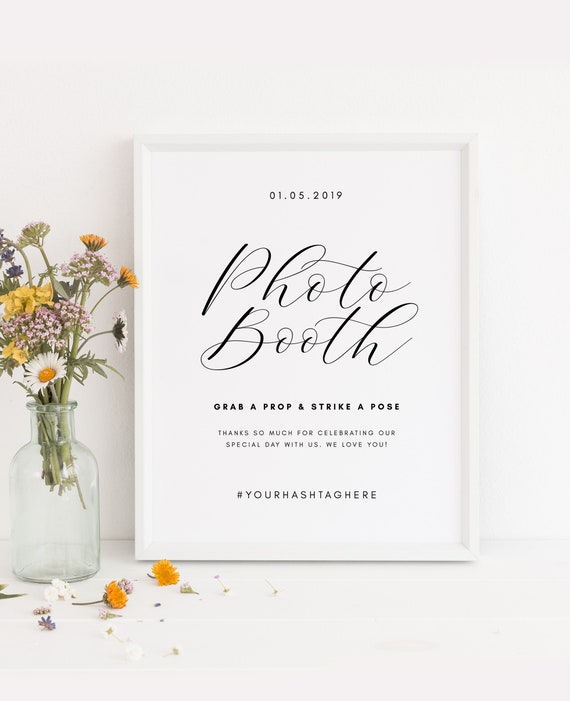 Wedding Photo Booth Sign Wedding Photo Booth PDF Reception - Etsy
