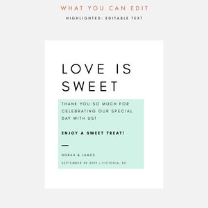 Modern Love is Sweet Sign - Take a Treat Sign - Dessert Table Sign ...