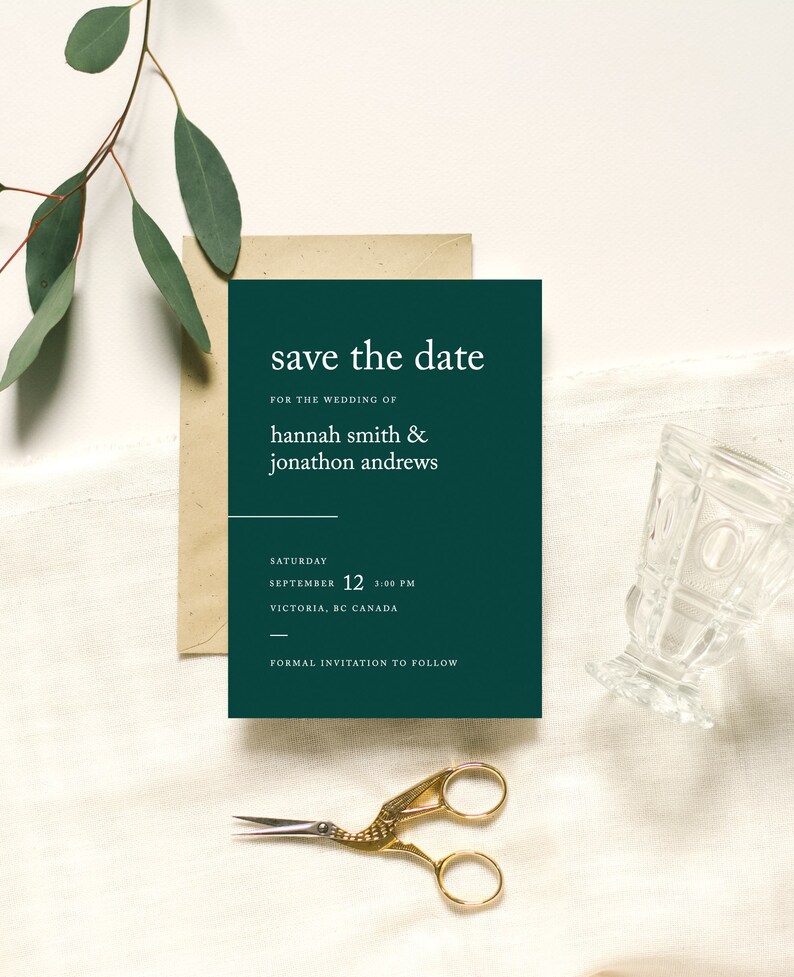 Save the Date Template - Simple Save the Date - Modern - Minimal ...