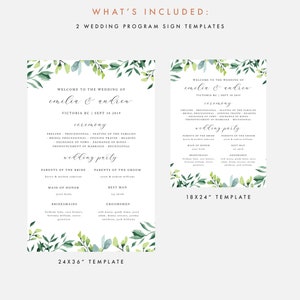 Wedding Program Sign - Wedding Welcome Sign - Wedding Ceremony Sign ...
