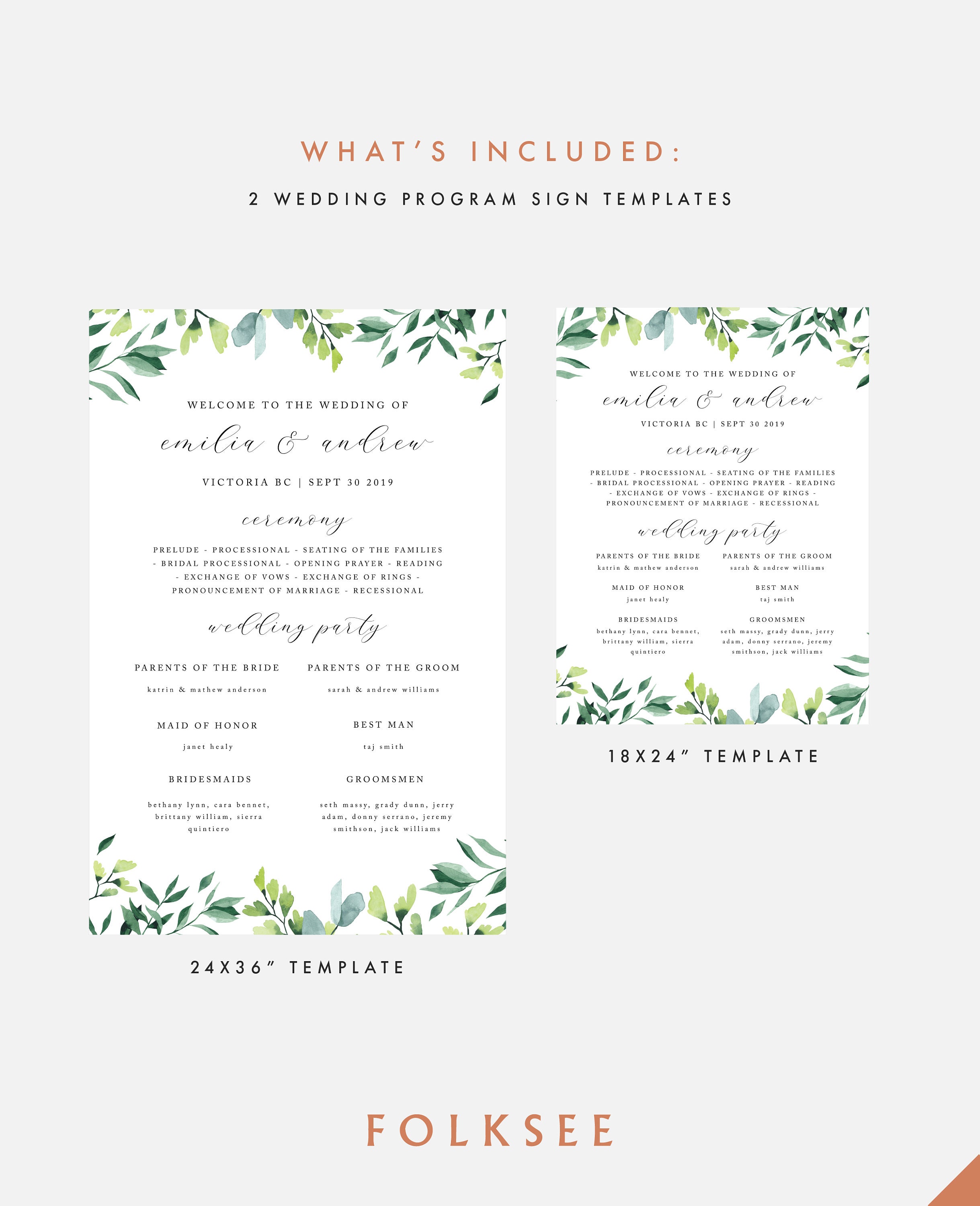 Wedding Program Sign Wedding Welcome Sign Wedding Ceremony - Etsy