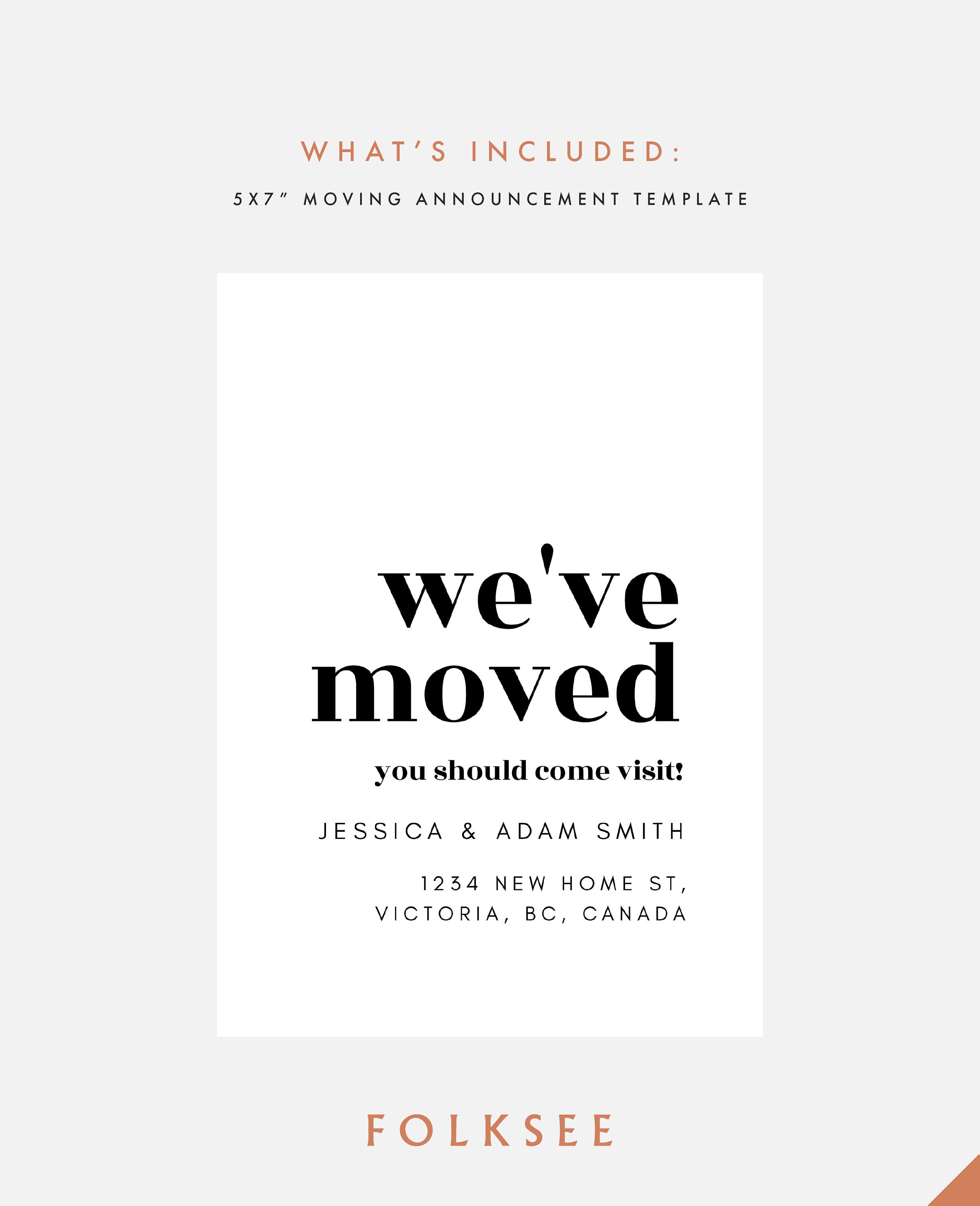 Moving Announcement - Template - We Moved - New Home Card - Change of ...