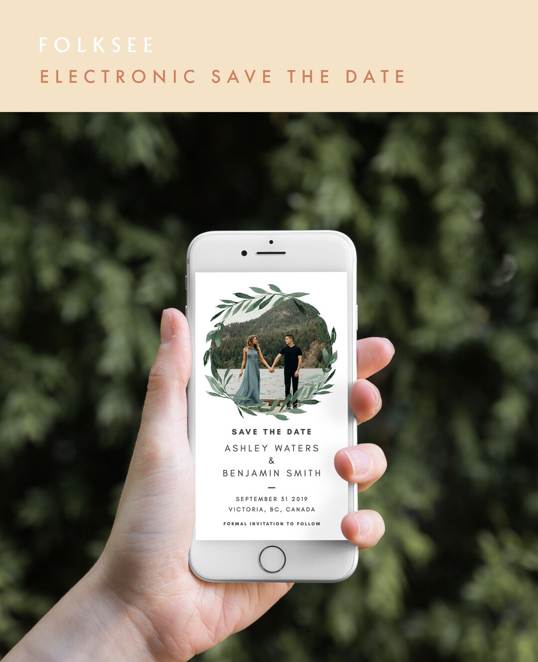 Electronic Save the Date With Photo - Electronic Invitation - iPhone ...