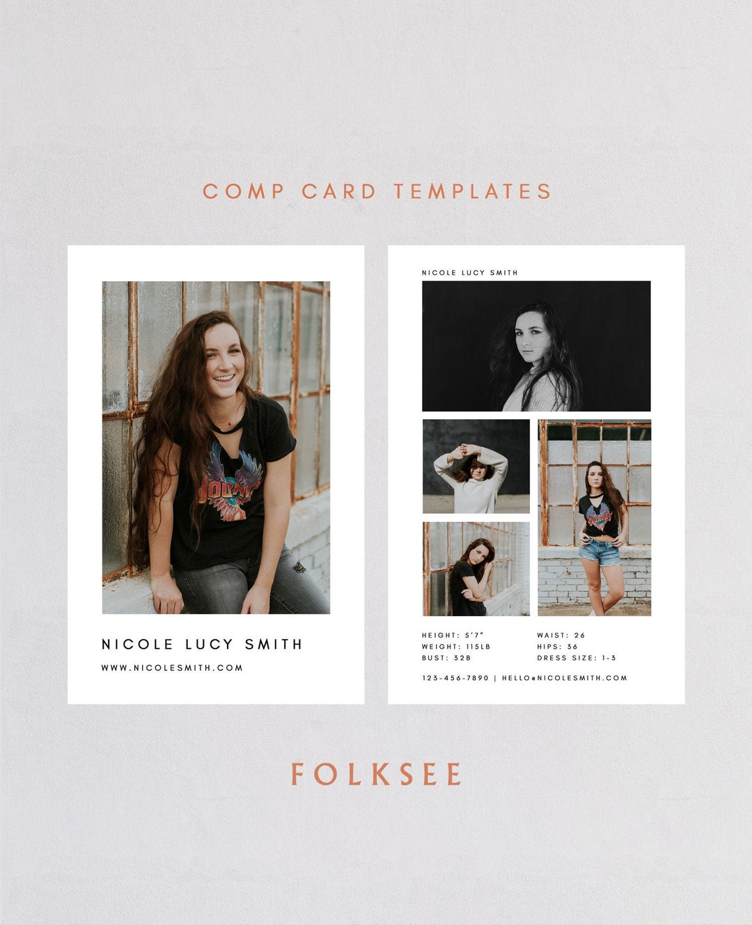 Comp Card Template - Modeling Comp Card - Fashion Comp Card - Zed Card ...