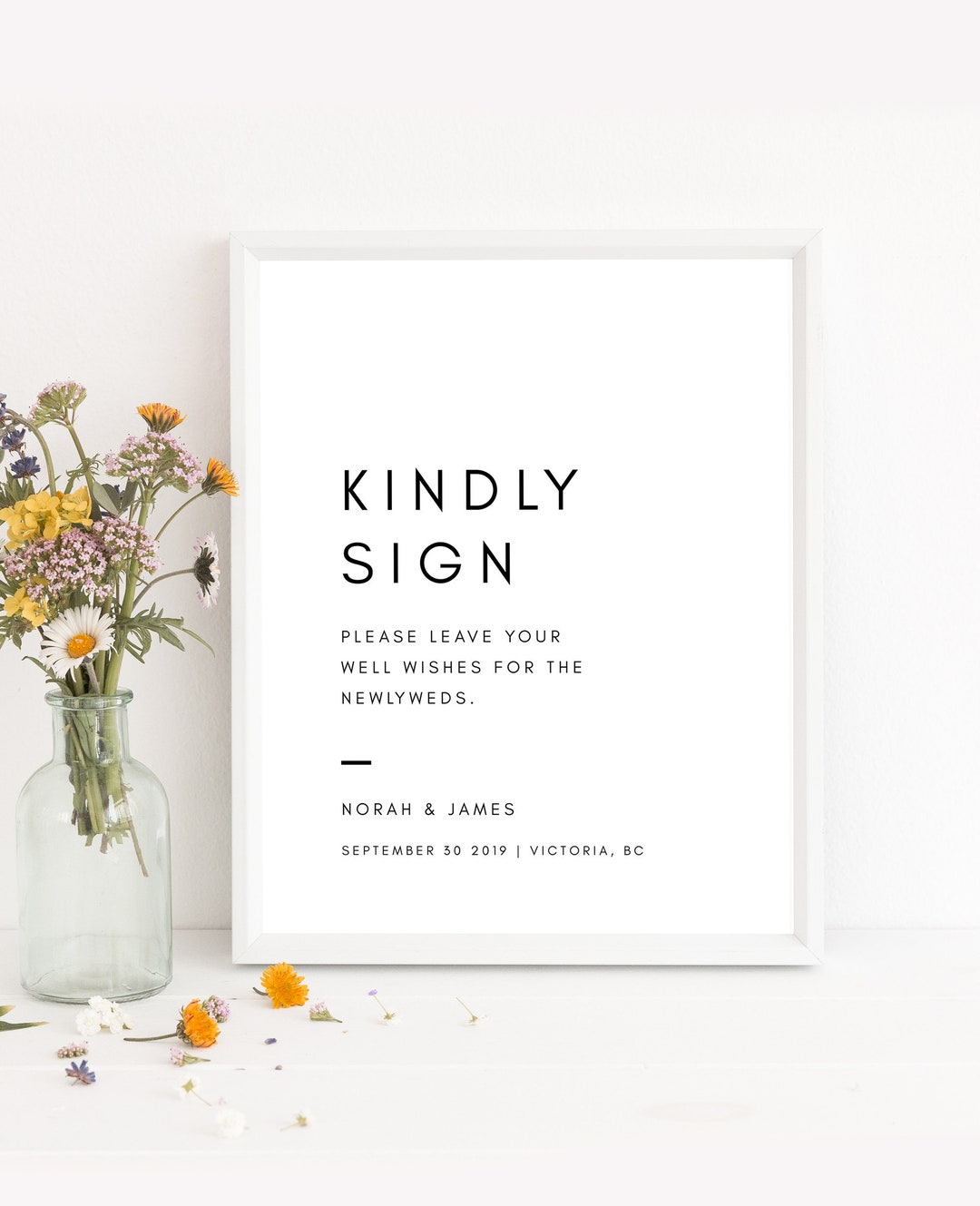 Guestbook Alternative Sign - Kindly Sign - Modern - Printable Guest ...