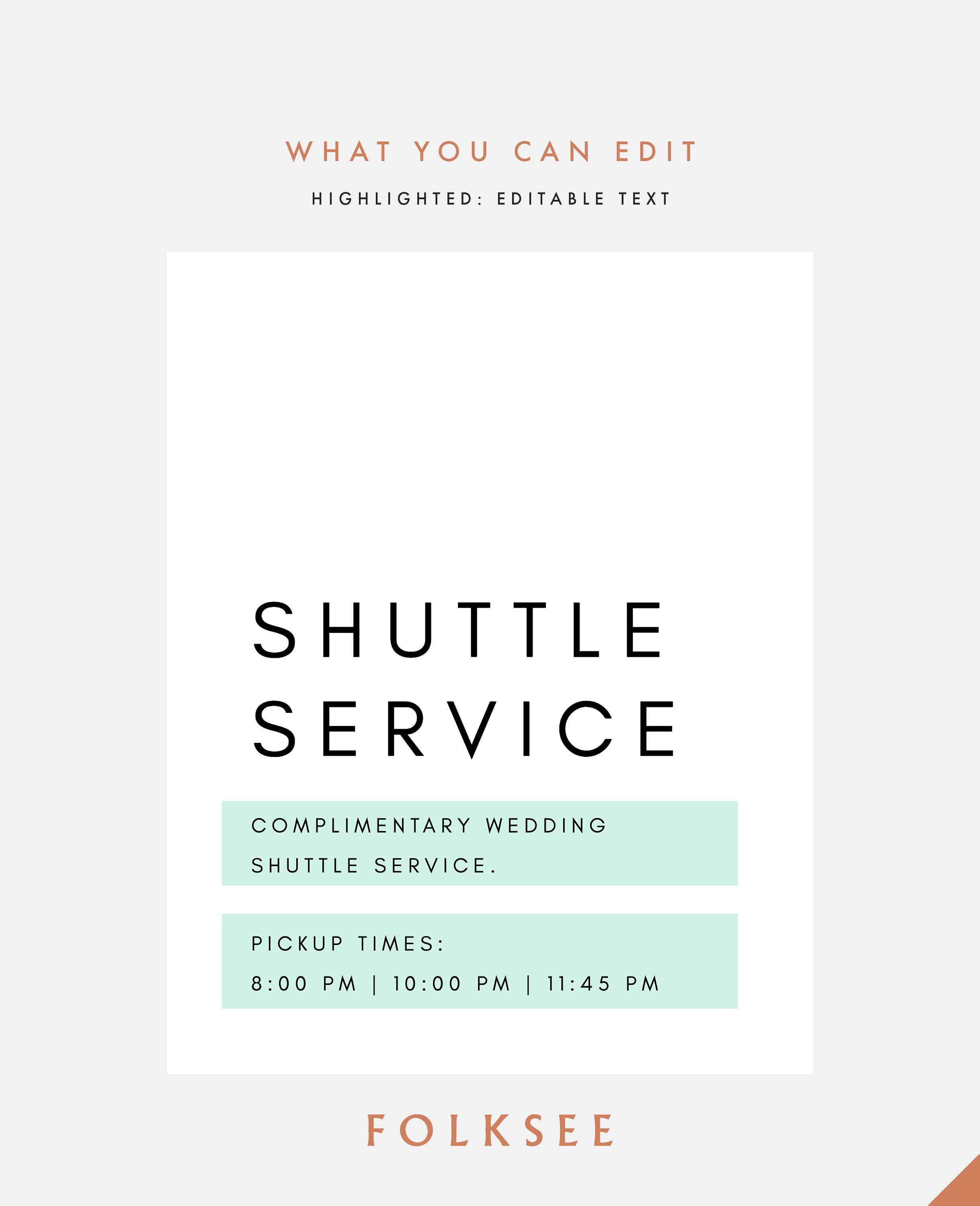 Shuttle Service Sign - Modern - Wedding Shuttle Sign - Shuttle Sign ...