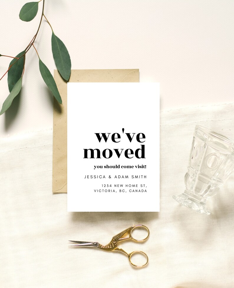 Moving Announcement - Template - We Moved - New Home Card - Change of ...