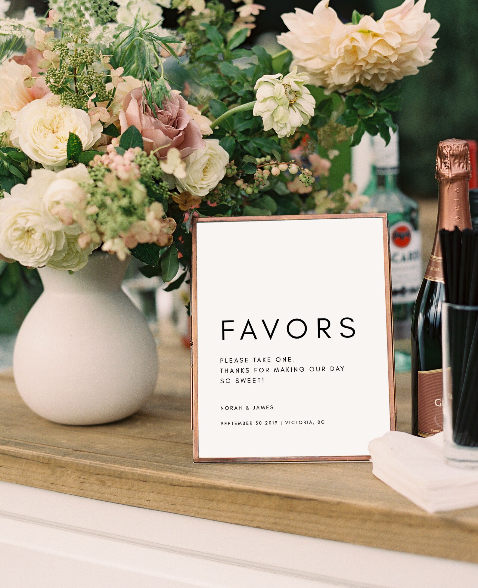 Wedding Favor Sign - Modern - Wedding Favor PDF - Reception Sign ...