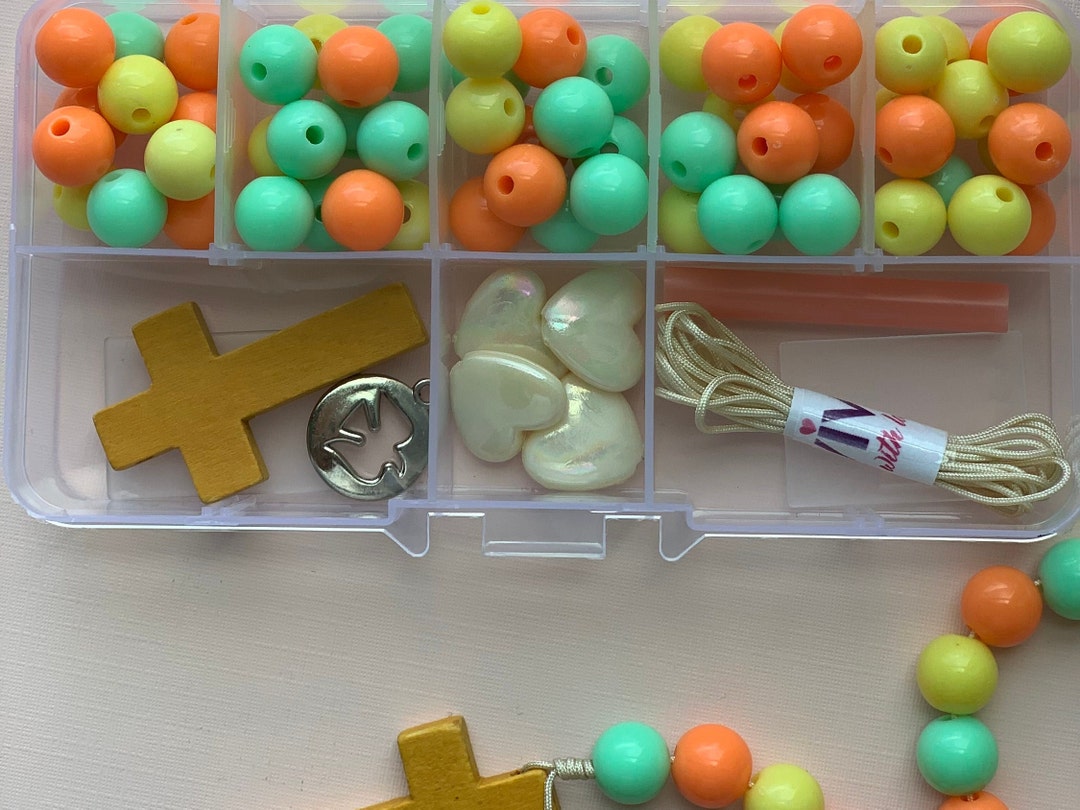 Pillar Love Rosary Making Kit, Make Your Own Rosary, Hearts Craft Kit ...