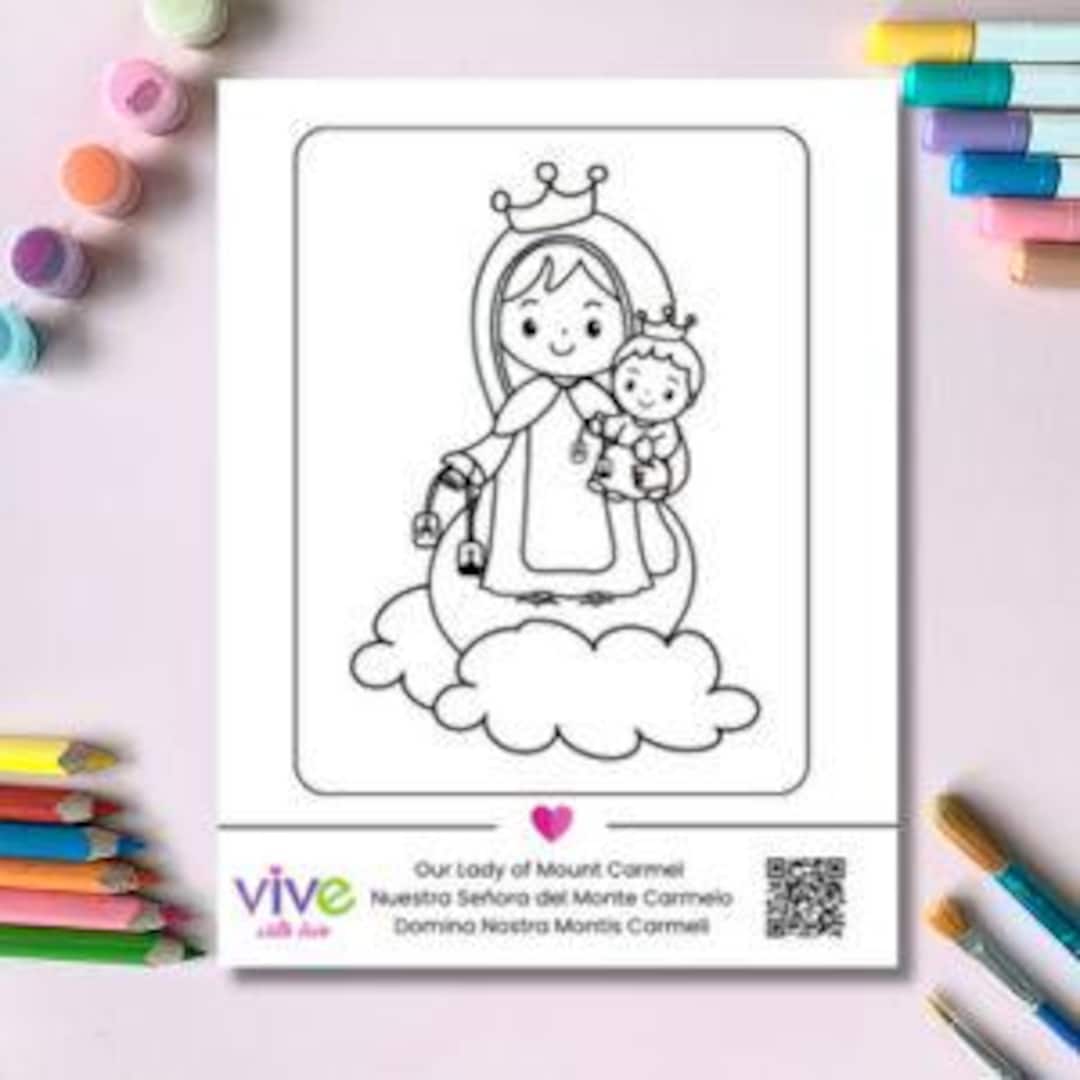 Our Lady of Mount Carmel Coloring Page - Etsy