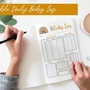 Printable BOHO Baby Log, Feeding Tracker, Caregiver Log, Toddler ...
