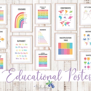 13 Educational Printables RAINBOW Posters Educational Class - Etsy