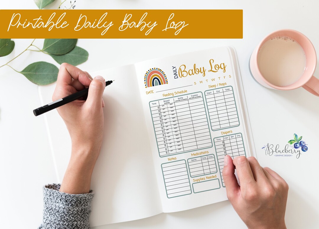 Printable BOHO Baby Log, Feeding Tracker, Caregiver Log, Toddler ...