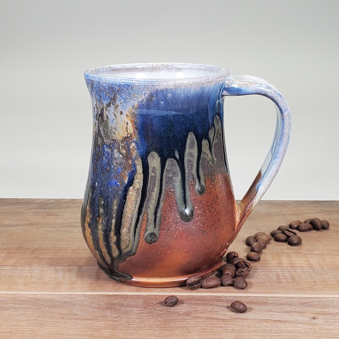 Blue Mug, Blue Coffee Mug, Blue Tea Cup, Coffee Mug Pottery, Handmade ...